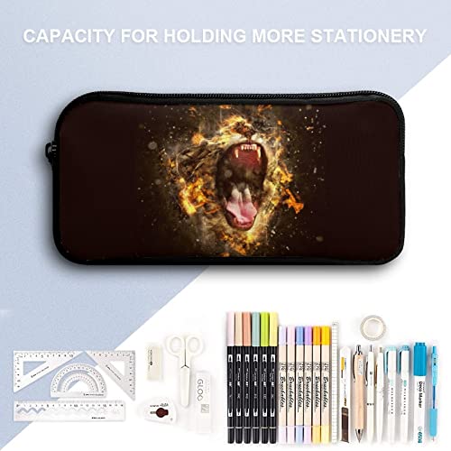 Lion in Dark Pencil Case Pencil Pouch Coin Pouch Cosmetic Bag Office Stationery Organizer