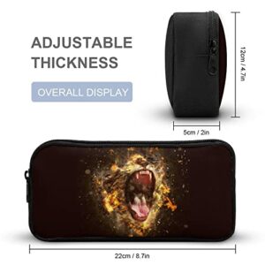 Lion in Dark Pencil Case Pencil Pouch Coin Pouch Cosmetic Bag Office Stationery Organizer