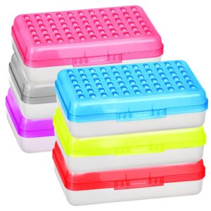 pencil box for kids school supply box pencil case – 6 pack assorted colors pencil case box for organize, school pencil box plastic pencil case plastic stationery case box – by enday