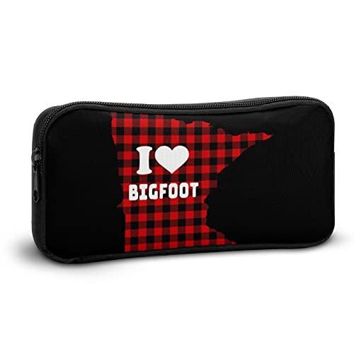 Minnesota I Love Bigfoot Pencil Case Pencil Pouch Coin Pouch Cosmetic Bag Office Stationery Organizer