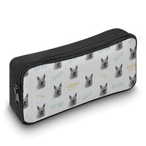 German Shepherd White Pencil Case Pencil Pouch Coin Pouch Cosmetic Bag Office Stationery Organizer