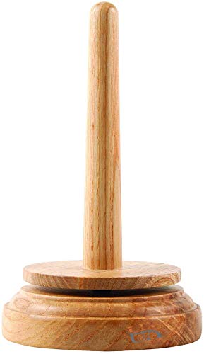 Unique Arts Wooden Yarn Holder for Knitting | Wooden Spinning Yarn & Thread Holder | Wood Yarn Holder with Twirling Mechanism Classic.