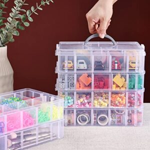 Quefe 6-Tier Stackable Storage Container Box with 60 Compartments, Plastic Organizer Box for Organizing Washi Tape, Embroidery Accessories, Threads Bobbins, Kids Toy, Beauty Supplies