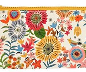 Blue Q Pencil Case, Flower Field. Hefty Zipper, Sturdy and Easy-to-Rinse-Clean, 95% Recycled Material. Organize a Larger Bag -- Store Makeup, Chargers, Receipts, Pencils. Measures 4.25"h x 8.5"w