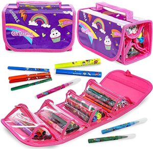 girlzone arts and crafts fruit scented markers and pencil case for girls, great gifts for girls