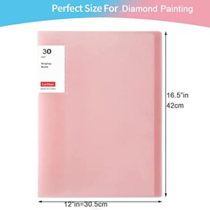 VAVCASE A3 Diamond Art Painting Storage Book,12"X16" Display Book,Diamond Art Painting Accessories,30 Pockets Display 60 Pages, Plastic Protector Sleeves Bound, Art Portfolio for Artwork, Document and Photo