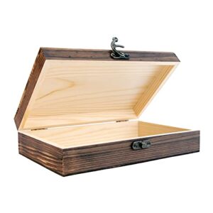 unfinished wooden box with hinged lid, 7.8×5.1×1.96 inches wood cigar box rectangle keepsake box clasp wood box, storage box for diy crafts, home deocration, jewelry