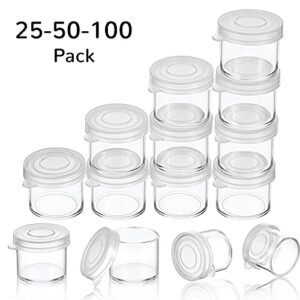 Small Paint Cup with Lids, Plastic Mini Paint Containers DIY Craft Storage Containers Craft Paint Cup for Paint Beads Seeds Clay or Others (25 Pieces)