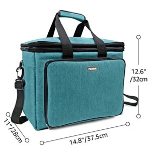 PACEARM Knitting Bag Yarn Storage Organizer, Large Crochet Bag Tote with Multiple Pockets & Divider for Projects, Knitting Needles, Crochet Hooks, Water Resistant Yarn Bag for Crocheting Accessories