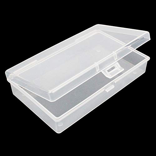 Goodma 8 Pieces Rectangular Empty Mini Clear Plastic Organizer Storage Box Containers with Hinged Lids for Small Items and Other Craft Projects (5.3 x 3.1 x 1.2 inch)