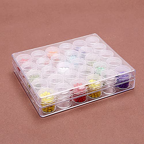 Tosnail 60 Clear Plastic Screw-Top Storage Containers for Diamond Painting, Beads, Sequins, Nails, Jewelry Making