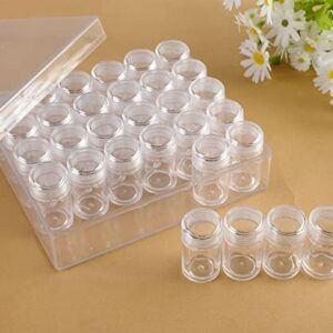 Tosnail 60 Clear Plastic Screw-Top Storage Containers for Diamond Painting, Beads, Sequins, Nails, Jewelry Making