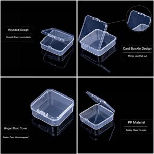 ZOQINI 28Pcs Bead Organizer and Storage Small Transparent Plastic Containers with Lids Large Craft Storage Box with Hinged Lid Stackable with Non-slip Design Store Screws Small Parts Jewelry Diamonds