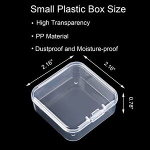 ZOQINI 28Pcs Bead Organizer and Storage Small Transparent Plastic Containers with Lids Large Craft Storage Box with Hinged Lid Stackable with Non-slip Design Store Screws Small Parts Jewelry Diamonds