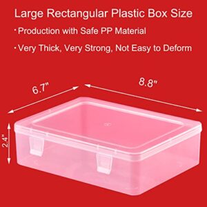 ZOQINI 28Pcs Bead Organizer and Storage Small Transparent Plastic Containers with Lids Large Craft Storage Box with Hinged Lid Stackable with Non-slip Design Store Screws Small Parts Jewelry Diamonds