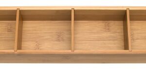 Lipper International 8884 Bamboo Wood 4-Part Drawer Organizer with Removable Dividers, 17-1/2" x 4" x 2-1/2"