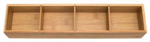 Lipper International 8884 Bamboo Wood 4-Part Drawer Organizer with Removable Dividers, 17-1/2" x 4" x 2-1/2"