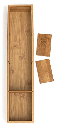 Lipper International 8884 Bamboo Wood 4-Part Drawer Organizer with Removable Dividers, 17-1/2" x 4" x 2-1/2"