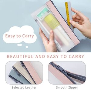 Toplive 3 Pcs Pencil Case Set, Clear Pencil Pouches, TPU Zipper Pen Case Bag, Pencil Storage Pouch, Makeup Bag for Women, Portable Office Stationery Pouch for Students Adults