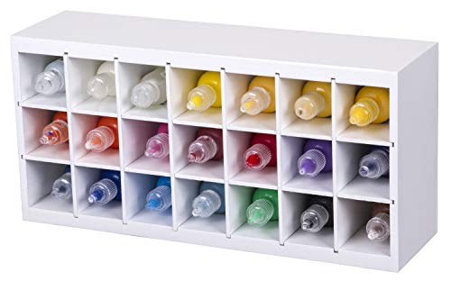 ArtBin 6828AG Paint Storage Tray, Art & Craft Supply Storage, Super Satchel System Accessory, Wall Mountable 21 Compartment Paint Organizer, White