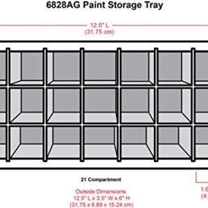 ArtBin 6828AG Paint Storage Tray, Art & Craft Supply Storage, Super Satchel System Accessory, Wall Mountable 21 Compartment Paint Organizer, White