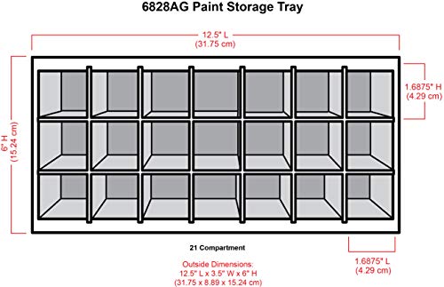 ArtBin 6828AG Paint Storage Tray, Art & Craft Supply Storage, Super Satchel System Accessory, Wall Mountable 21 Compartment Paint Organizer, White