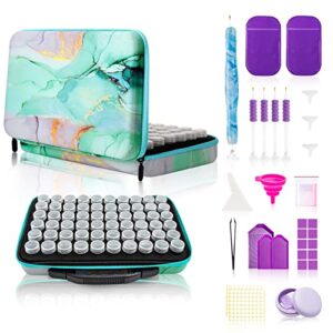 60 slots diamond painting storage container, diamond painting accessories kit with storage case for diamond art craft jewelry beads rhinestones organizer