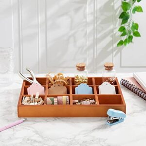 Juvale Wooden Drawer Organizer with 12 Compartments, Sorting Tray (13.2 x 9.2 in)