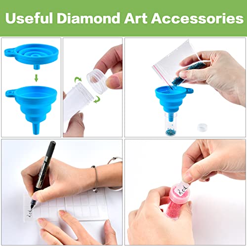 70 Slots Diamond Painting Storage Case, Bead Organizer Containers for 5D Diamonds Art Accessories and Tools, Paintings Kit with Pen for DIY Dimond Dotz Dots Drills Nails Rhinestones Gems Craft