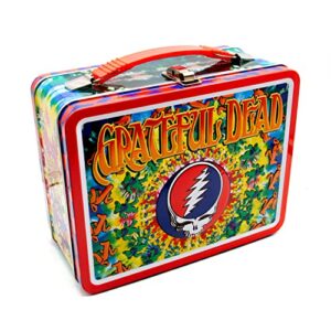 aquarius grateful dead fun box – sturdy tin storage box with plastic handle & embossed front cover – officially licensed grateful dead merchandise & collectible gifts