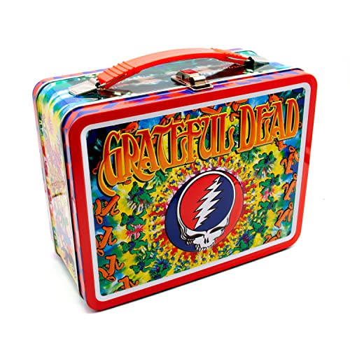 AQUARIUS Grateful Dead Fun Box - Sturdy Tin Storage Box with Plastic Handle & Embossed Front Cover - Officially Licensed Grateful Dead Merchandise & Collectible Gifts