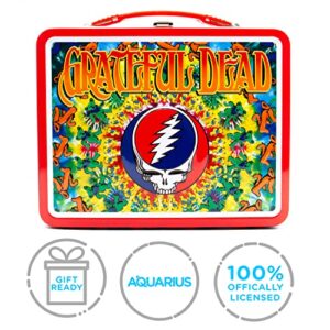 AQUARIUS Grateful Dead Fun Box - Sturdy Tin Storage Box with Plastic Handle & Embossed Front Cover - Officially Licensed Grateful Dead Merchandise & Collectible Gifts