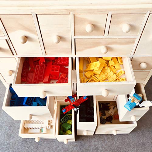 HYGGEHAUS Art Organizer & Storage - 24 Drawer Crafts Organization | Apothecary Cabinet Dresser Chest | DIY Advent Wooden Calendar | Comes Fully Assembled, Solid Pine Wood - L:12.5" x H:14.5" x D:4"