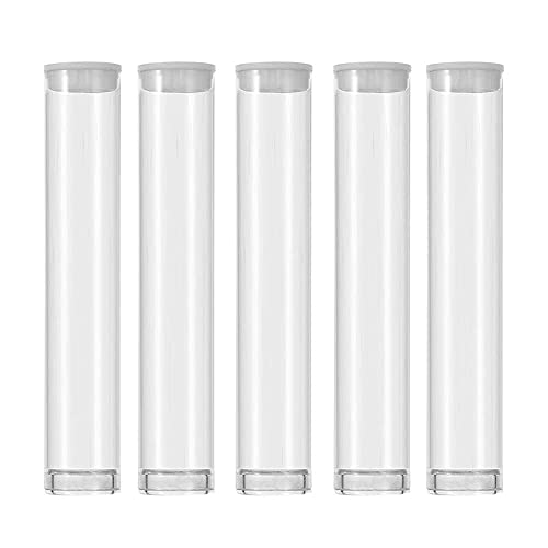 SKMZ Plastic Clear PVC Tube Transparent Storage 0.5ML 1ML Empty Cartridges Tube Packaging with Caps 13x82mm - Bead Craft Supply Storage (100PACK)