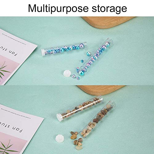 SKMZ Plastic Clear PVC Tube Transparent Storage 0.5ML 1ML Empty Cartridges Tube Packaging with Caps 13x82mm - Bead Craft Supply Storage (100PACK)