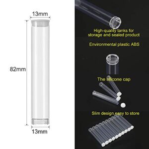 SKMZ Plastic Clear PVC Tube Transparent Storage 0.5ML 1ML Empty Cartridges Tube Packaging with Caps 13x82mm - Bead Craft Supply Storage (100PACK)