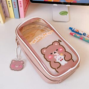 Kawaii Pencil Case Aesthetic Cute Pencil Case for Girls (Brown)