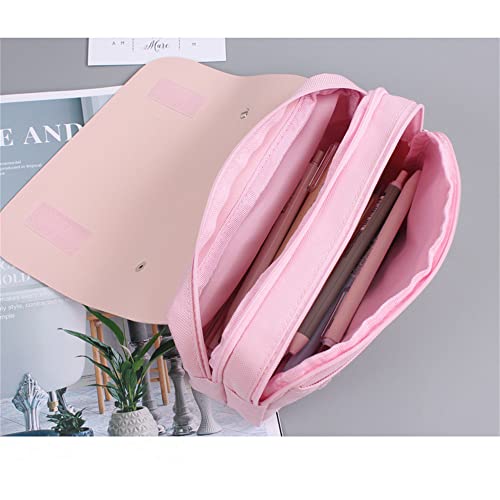 Kawaii Cherry Blossom Pencil Bag Pink Sweet Pencil Case Large Capacity Stationery Pouch School Supplies Makeup Bag (Pink)