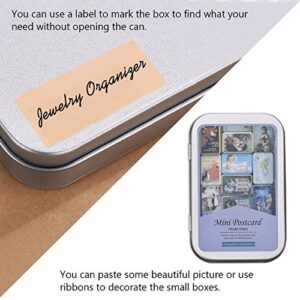 3 Pack 3.75 by 2.45 by 0.8 Inch Silver Metal Rectangular Empty Hinged Tins Box Containers with Lids Mini Portable Box Small Storage Kit, Home Organizer