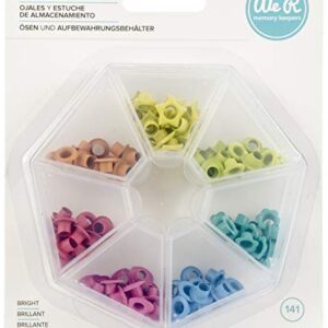 We R Memory Keepers 0633356603849 Storage Crop-A-Dile-Eyelets and Case-Bright (141 Pieces)