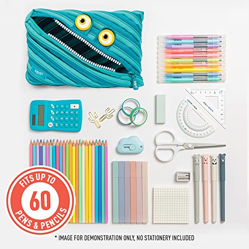 ZIPIT Jumbo Pencil Case, Blue, Jumbo Pencil Case