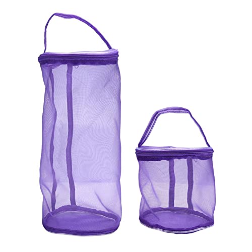 Yarn Storage Bag, 2pc Mesh Knitting Bag Round Yarn Balls Organizer for knitting lovers, Purple