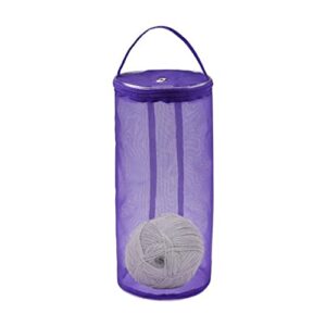 Yarn Storage Bag, 2pc Mesh Knitting Bag Round Yarn Balls Organizer for knitting lovers, Purple