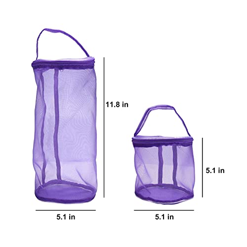 Yarn Storage Bag, 2pc Mesh Knitting Bag Round Yarn Balls Organizer for knitting lovers, Purple