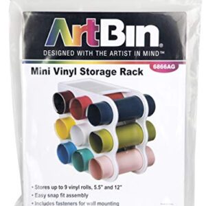 ArtBin 6866AG Mini Vinyl Storage Rack, Organizer up to 9 (5.5") Vinyl Rolls, White, 1 Rack