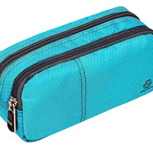 Pencil Case Large Capacity Pen Bag Makeup Pouch Durable Students Stationery Two Big Pockets With Double Zipper Green