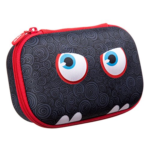 ZIPIT Wildlings Pencil Box for Kids | Pencil Case for School | Organizer Pencil Bag | Large Capacity Pencil Pouch (Black)