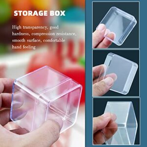 Amersumer 20Pack Plastic Clear Box with Separate Lid,2.2x2.2x2 Inchs,Beads Storage Containers Square Clear Containers Box for Pills Herbs Tiny Bead Earring Jewerlry Candy Gifts Party Favor and More