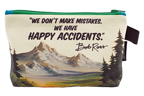 Bob Ross Bag - 9" Canvas Zipper Pouch for Pencils, Tools, Cosmetics, Toiletries and More