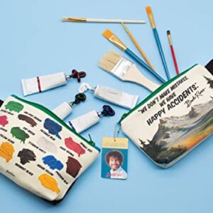 Bob Ross Bag - 9" Canvas Zipper Pouch for Pencils, Tools, Cosmetics, Toiletries and More